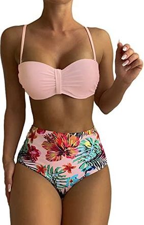 Generic Ensemble bikini sexy et &eacute;l&eacute;gant - Deux pi&egrave;ces - Triangle - Col en V - Push Up - Maillot de bain Curvy - Haut de bikini avec rembourrage - Sans armatur
