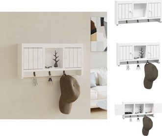 vidaXL Schl&uuml;sselschrank Wei&szlig; 40x8,5x20 cm Holzwerkstoff & Stahl - Schl&uuml;sselschrank - Wandschrank - Aufbewahrungsbox - Garderobe - Deko Regal