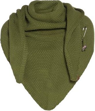 Knit Factory Coco Ch&acirc;le Tricot&eacute; - Foulard Triangle - Foulard femme pour lautomne et lhiver - &Eacute;charpe Femme - Ch&acirc;le Femme - 100% Fabriqu&eacute; en Europe - Vert Mousse - 