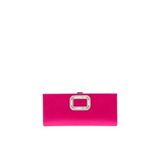 Roger Vivier Satin Pilgrim Clutch - - Bags - Damen - Rosa - ONE SIZE