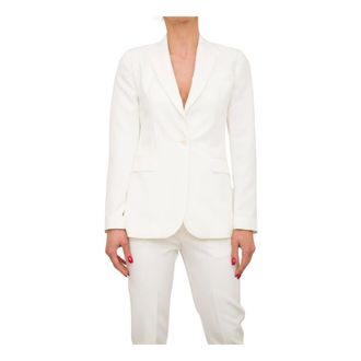 Liu Jo Femme, Vestes, Blanc, Taille: 34 FR Veste Longue Blanche de Luxe