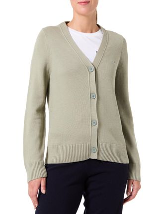 GANT Damen Classic Cotton Cardigan Strickjacke, Faded SAGE, XXL