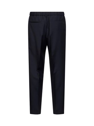 Jil Sander Mens Trousers Tapered Wool-Mohair Dark Blue Virgin Wool