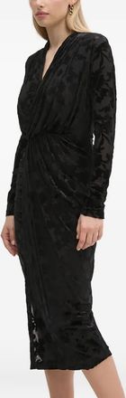 Diane Von Fürstenberg robe fleurie à manches longues - Noir