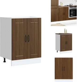 vidaXL Vidaxl - Meuble de base de lavabo Lucca chêne marron bois dingénierie - Meuble Bas Du Lavabo - Meubles Bas Du Lavabo - Meuble Bas De Cuisine