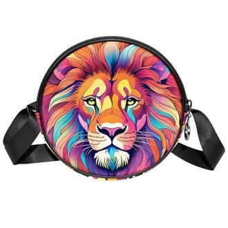 Generic Sac &agrave; bandouli&egrave;re rond pour femme, petit sac &agrave; bandouli&egrave;re avec fermeture &eacute;clair, bretelles r&eacute;glables, sac &agrave; main rond d&eacute;contract&eacute; pour femmes et fill