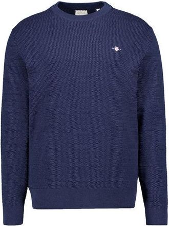 GANT Herren Pullover blau Baumwolle unifarben