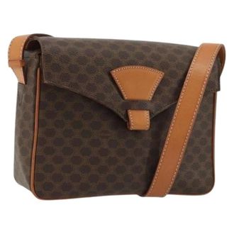 Celine Sac d&eacute;paule en PVC Macadam Vintage Pre-owned - Femme - Pre-owned - Brun - Taille: ONE Size