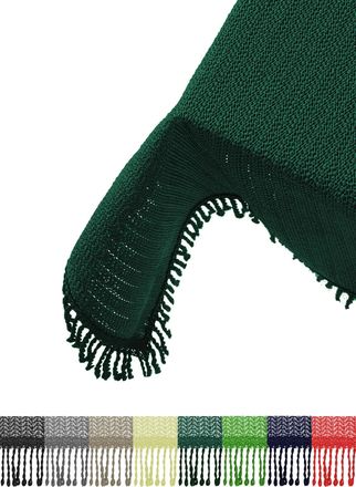 Brandsseller Gartentischdecke 130x160 cm Tischdecke mit Fransen Outdoor Tischtuch rechteckig Weichschaum für Garten, Terrasse, Balkon wetterfest rutschfest - Grün