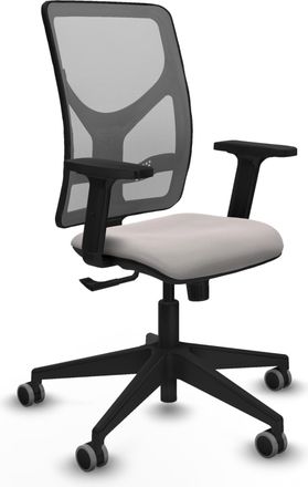 Piqueras y Crespo Schreibtischstuhl mit Gummir&auml;dern, mit 2D-Armlehnen, h&ouml;henverstellbare Lendenwirbelst&uuml;tze, ausgestattet mit 3 Positionen und Schneideschaum, Grau/Wei&szlig;