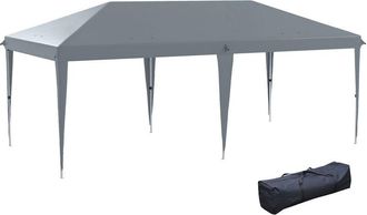 OUTSUNNY Tonnelle de jardin - Acier - 585x295x270cm - Gris clair