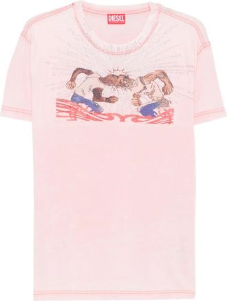 Diesel t-shirt T-Norm-T15 à imprimé graphique - Rose