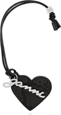 Ganni Herzf&ouml;rmiger Anh&auml;nger mit Spiegel - - Bags - Damen - Schwarzk - ONE SIZE