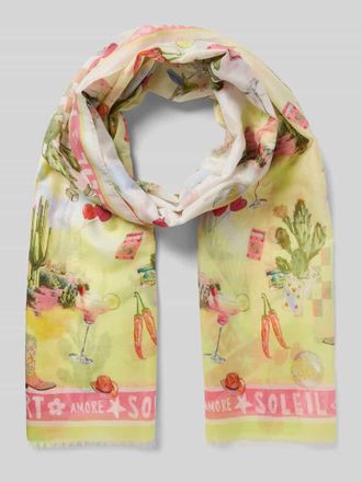 Marc Cain Schal mit Seiden-Muster und Allover-Muster