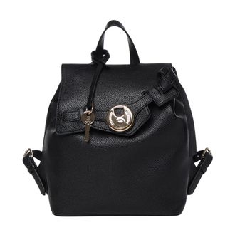 Love Moschino Sac &agrave; dos textur&eacute; orn&eacute; dun cadenas - Femme - Sacs - Noir - Taille: ONE Size
