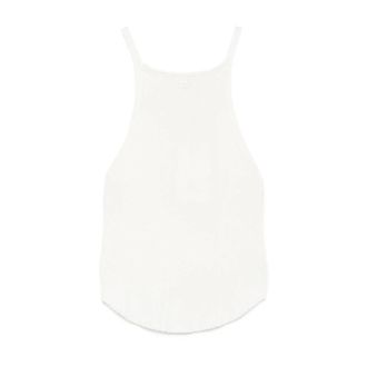 Courr&egrave;ges Circle Rippstrick-Top - - Tops - Damen - Wei&szlig; - S