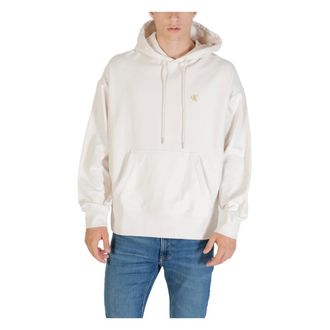 Calvin Klein Jeans Homme, Sweatshirts et sweats à capuche, Beige, Taille: XL Sweat à Capuche Minimaliste
