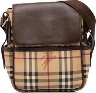 Burberry Hobo Bags - Haymarket Check Coated Canvas Flap Crossbody - Gr. unisize - in Braun - f&uuml;r Damen