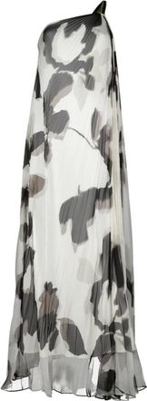 Max Mara Femme, Robes, Blanc, Taille: 36 FR Robe Maxi Imprim&eacute;e