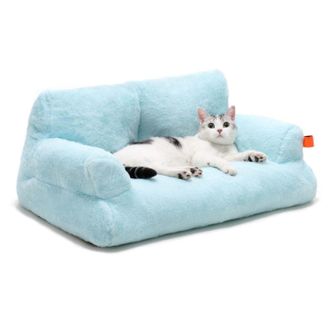 Generic Flauschiges Pl&uuml;sch-Katzensofa, abnehmbar und maschinenwaschbar, Katzenbett, niedliches Katzensofa mit Rutschfester Unterseite f&uuml;r den Innenbereich(Lig