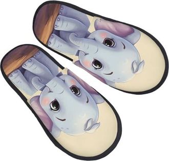 Generic Pantoufles En Coton Éléphant Mignon Lavables Pantoufles Portative Chaussons Maison Pour Voyage Hiver Chambre M
