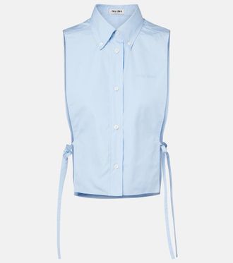 Miu Miu Cropped-Hemd aus Baumwollpopeline