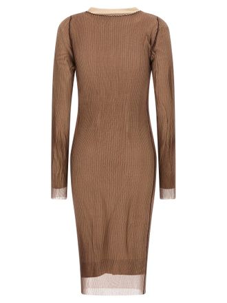 Maison Margiela Womens Beige Polyamide Midi Dress