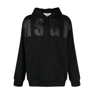 Msgm Applique Logo Hoodie - - Sweatshirts & Hoodies - Herren - Schwarzk - S