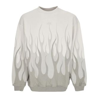 Vision Of Super Flames Crewneck Sweatshirt Lunar Rock - - Sweatshirts & Hoodies - Herren - Grau - XL