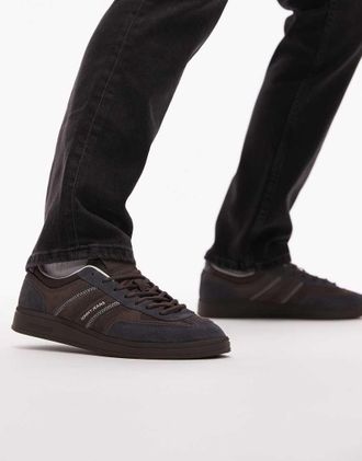 Tommy Hilfiger Greenwich - Baskets en daim - Marron-Vert