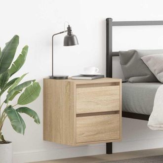 vidaXL Tables de chevet murales 2 pcs ch&ecirc;ne sonoma 38x34x40 cm - Vidaxl