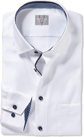Marvelis Herren Oberhemd Langarm Comfort-Fit,Twill,13 New Kent,Weiss 00,42