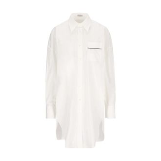 Brunello Cucinelli Cotton Poplin Shirt - - Blouses & Shirts - Damen - Wei&szlig; - S