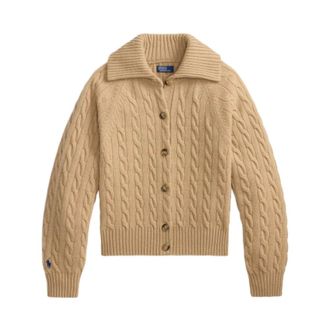 Polo Ralph Lauren Cardigan en maille torsad&eacute;e - Femme - Pulls - Beige - Taille: 40 FR