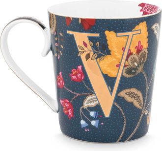 Pip Studio 51002271 Floral Fantasy Alphabet Becher blue V 0,35 l (1 St&uuml;ck)