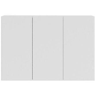PEGANE Buffet &agrave; 3 portes Meuble de rangement coloris Blanc - Longueur 90 x Hauteur 70 x Profondeur 32 cm