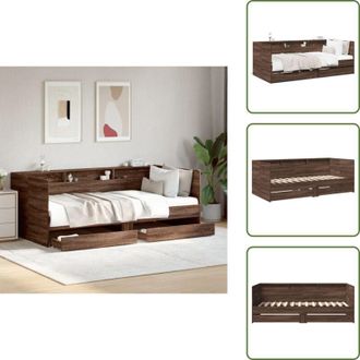 vidaXL The Living Store - Tagesbett mit Schubladen ohne Matratze 75x190 cm - Tagesbett - Holzbett - Wohnzimmerm&ouml;bel - Schlafzimmerm&ouml;bel - Eiche Optik