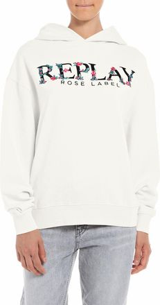 Replay Damen W3704C Kapuzenpullover, 707 Creme, XS