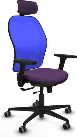 Piqueras y Crespo Ergonomischer Schulstuhl mit 3D-Armen, h&ouml;henverstellbare Lendenwirbelst&uuml;tze und h&ouml;henverstellbares Kopfteil, Blau/Violett