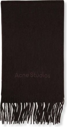 Acne Studios Homme, Accessoires, Brun, Taille: ONE Size Alpaca Wool Logo Scarf