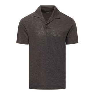 Ermenegildo Zegna Homme, Tops, Brun, Taille: M Oasi Lino Polo