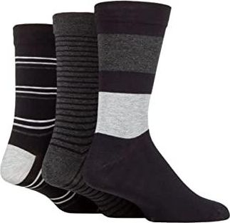 SockShop Hommes Doux Chaussettes en bambou rayées et unies Paquet de 3 Monochrome 39-45