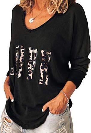 Onsoyours Femme Casual Lâche Automne Jumper Irrégulier Manches Chauve-Souris Longues Pull-Over Shirt S-3XL A Noir XXL