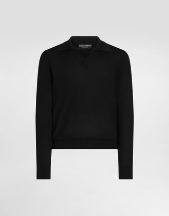 Dolce & Gabbana Poloshirt Aus Strick - Mann Strickwaren Schwarz 50