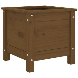 vidaXL Vidaxl - Jardinière marron miel 40x40x39 cm bois massif de pin