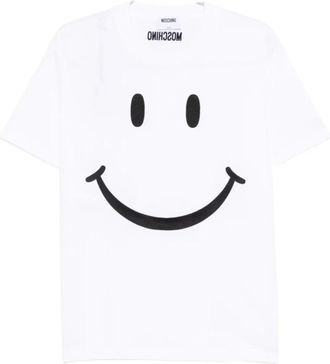 Moschino Femme, Tops, Blanc, Taille: 40 FR Smiley T-Shirt