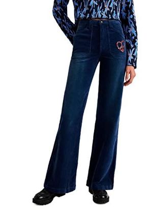 Desigual Pant_MYHEART Pantalon décontracté, Bleu, 38 Femme