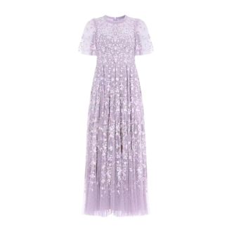Needle & Thread Femme, Robes, Violet, Taille: 34 FR Robe Maxi Violette Brodée Florale