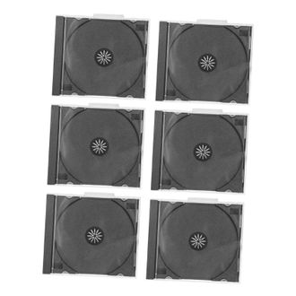 Lurrose 6 St&uuml;ck Teiliges CD aufbewahrungsbox aus Transparentem Kunststoff Robuste Eckige Schutzh&uuml;llen f&uuml;r CDs und DVDs Platzsparender Organizer f&uuml;r Unterwegs 
