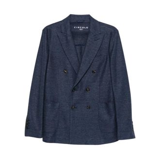 Circolo 1901 Homme, Vestes, Bleu, Taille: XL Veste crois&eacute;e en laine